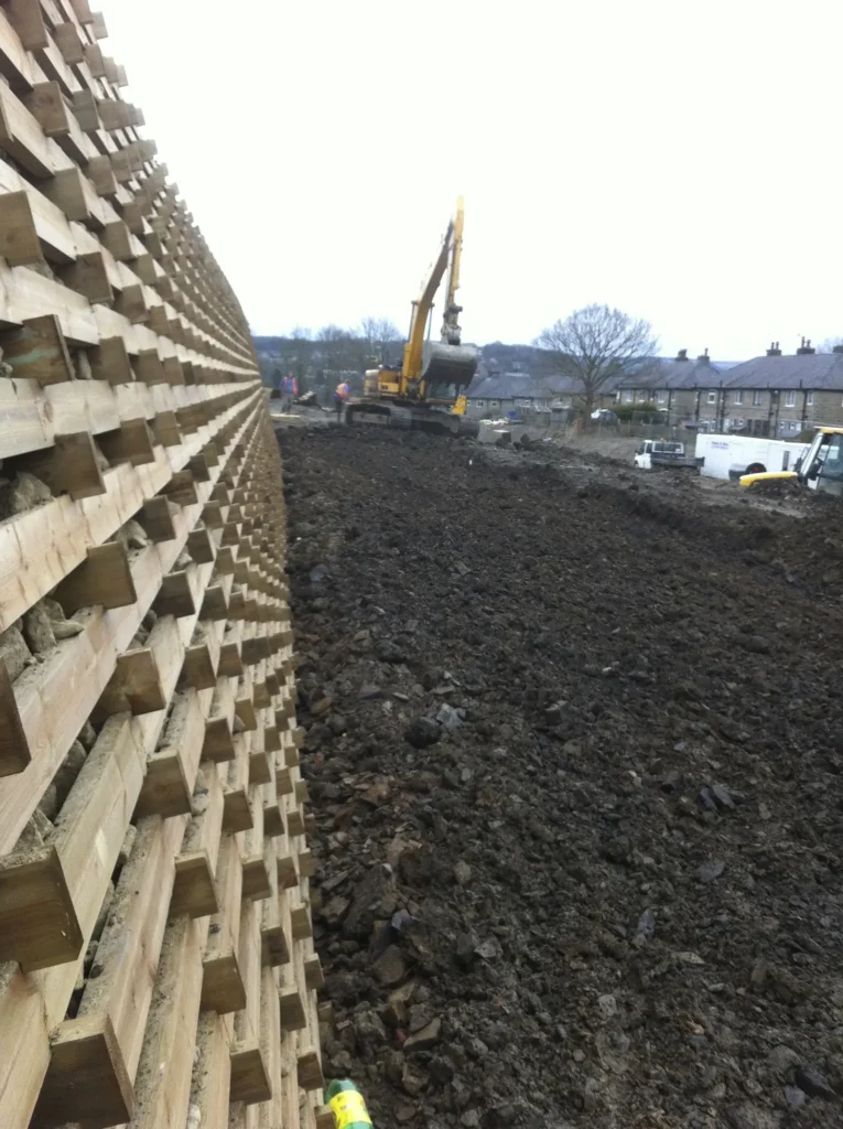 Huddersfield Project | Timber Cribs Retaining Systems
